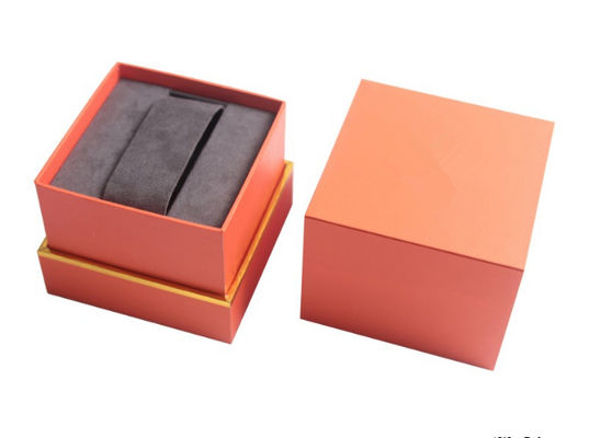 Cardboard Single Watch Box Packaging Orange Surface Glossy Laminated ...